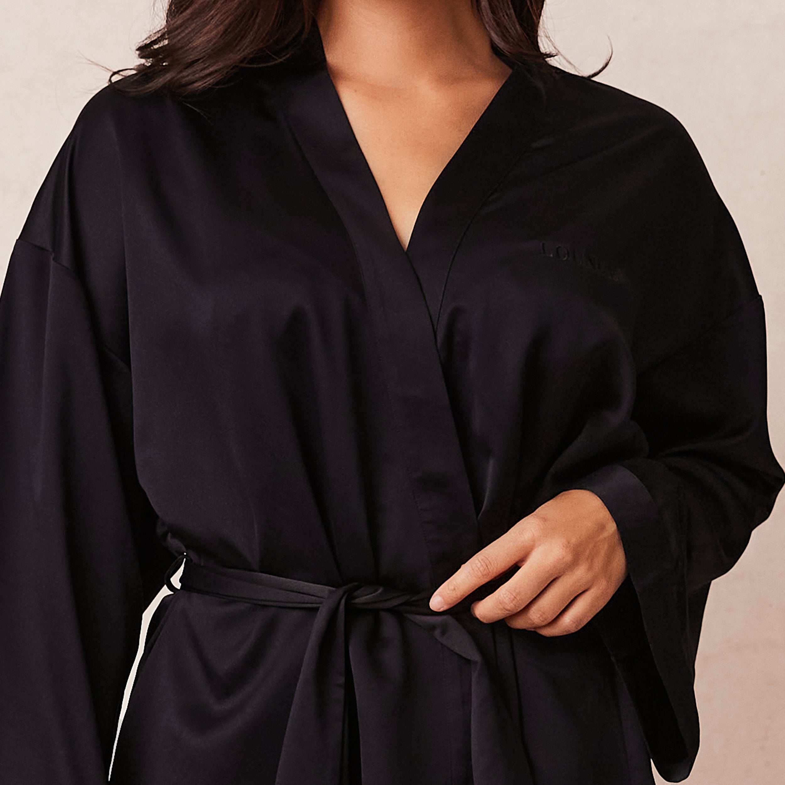Signature Satin Robe - Black – Lounge Underwear